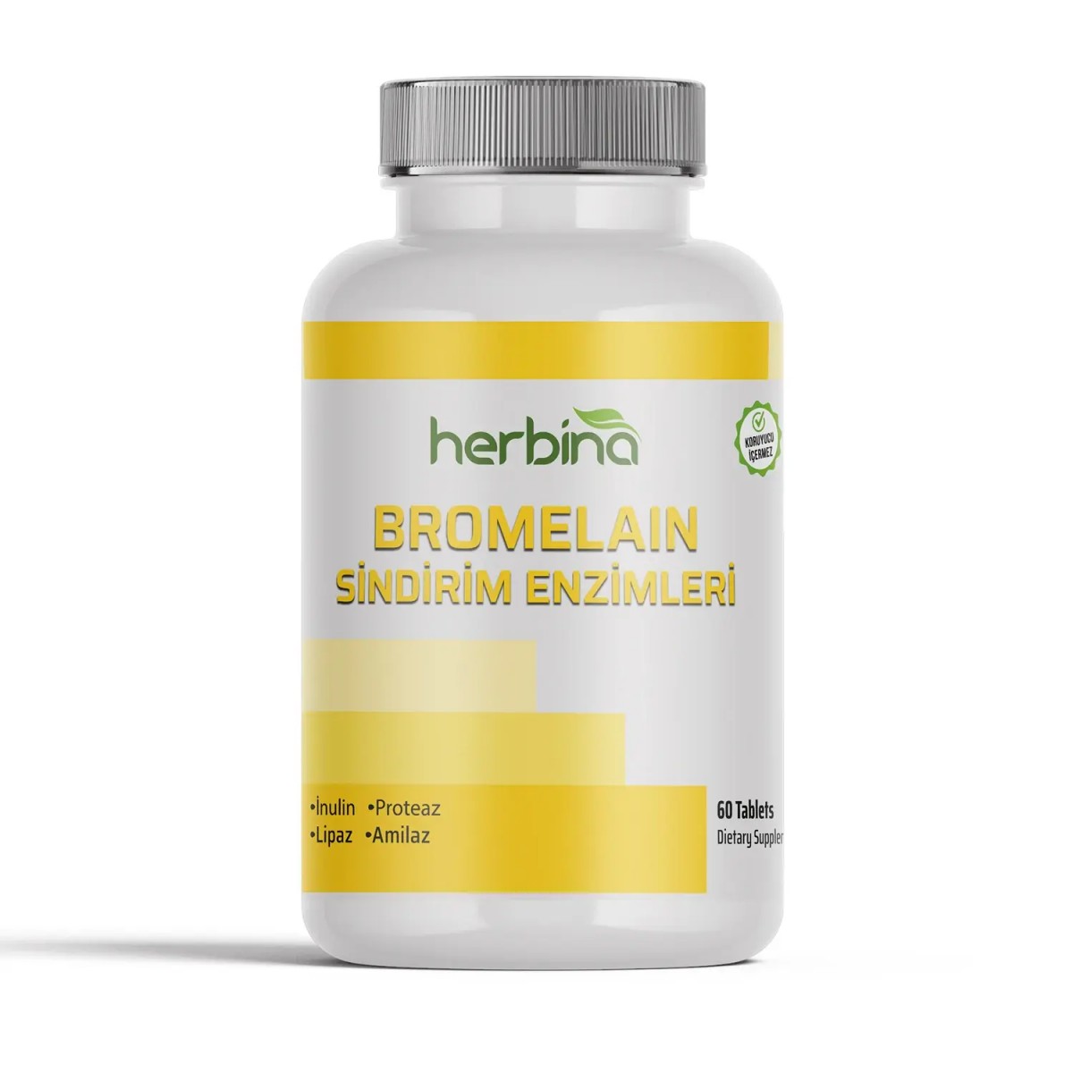 HERBİNA BROMELAIN SİNDİRİM ENZİMLERİ 60 TABLET - PP0728